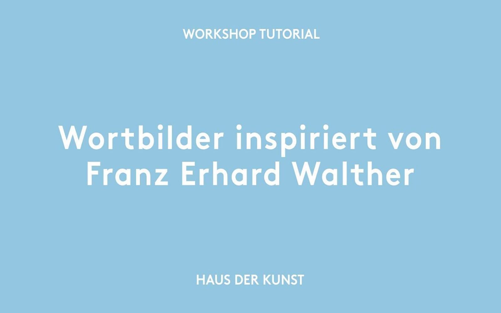 The Word Paintings of Franz Erhard Walter - a… | Haus der Kunst Munich